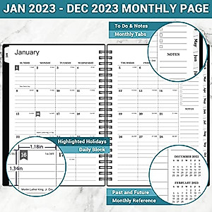 2023 Planner - Weekly and Monthly Planner 2023, 6.3” × 8.4”, Planner 2023 from Jan 2023 to Dec 2023, Inner Pocket, Premium Paper, Twin-wire Binding, Make Your Life Productive
