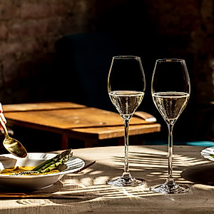 Krosno Large Prosecco Champagne Sparkling Wine Flutes, Set of 6, 9.4 fl oz, Rounded Shape for Ideal Bubbles, Dishwasher Safe, Made in Europe