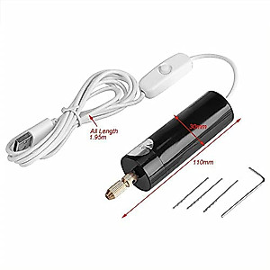 SaiDian 1Pcs Micro Mini Hand Drill Electric Small Grinder Tool Portable USB Electric Drill for Resin Polymer Clay Jewelry Making DIY