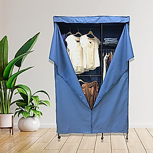 Formosa Covers Portable Garment Rolling Rack Cover - Protect Your Clothes from Dust Keep Your Room Looking Organized in Dusty Blue (Cover Only) (48"W x 18"D x 75"H)