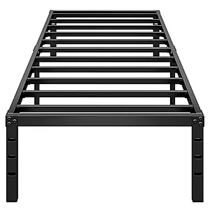 HLIPHA Metal Platform Bed Frame 14 Inch Tall Bed No Box Spring Needed,Twin Size Bed with Heavy Duty Strong Support Slats,Easy to Assemble,Black