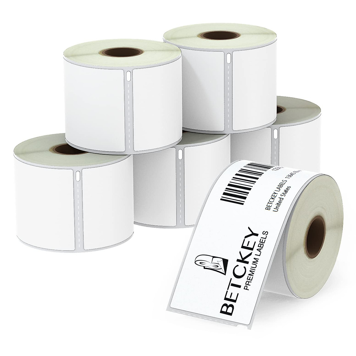 BETCKEY - Compatible DYMO 99019 (2-5/16" x 7-1/2") Large Lever Arch File Labels, Compatible with DYMO Labelwriter 450, 4XL, Rollo & Zebra Desktop Printers [6 Rolls/900 Labels]