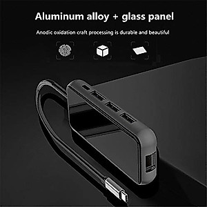 ZPLJ High-Speed USB C Adapter Expansion Dock Station 8 in-1 USB C Hub with Ethernet Port 4K HDMI PD Charging 3 USB 3.0 Ports Support SD TF Card Reader Compatible Portable