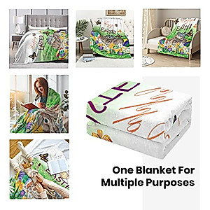 Happy Easter Blanket Easter Rabbit Bunny Eggs Spring Easter Throw Blanket Soft Lightweight Durable Flannel Blanket for Bed Sofa Couch Camping Travel 40"x50"