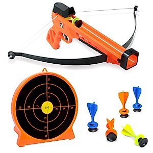 ArmoGear Bow & Arrow Archery Set | Includes Blaster Bow, 6 Suction Darts, Shooting Target | Great Crossbow Toy for Kids | Indoor & Outdoor Play Toy for Kids Boys & Girls