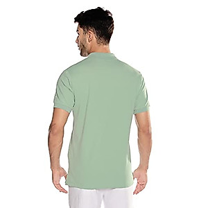 ATFORNA Men's Golf Polo Shirt Slim fit Moisture Athletic T-Shirts Casual Business Blouses Summer Tops Green
