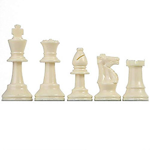 Chess Pieces, Plastic Chess Set International Chess Set Complete Chess Set Black and White (M)