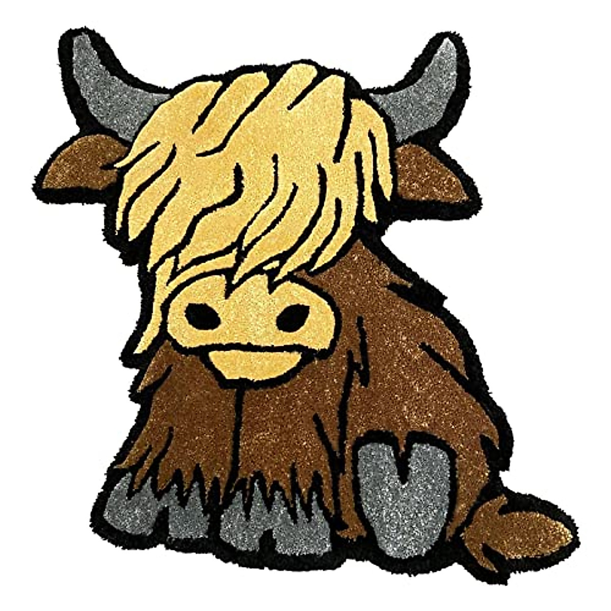 SuanlaTDS Highland Cow Bath Mat,Cute Cartoon Animal Doormat Funny Bathroom Rug Fluffy Doormat Kitchen Toilet Floor Rug Decor