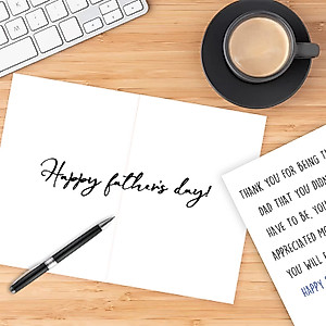 Simple Step Fathers Day Card Gift for Dad, Funny Stepdad Gifts from Stepdaughter Stepson, Humorous Card for Stepfather, Thank You Appreciation Card for Step Dad