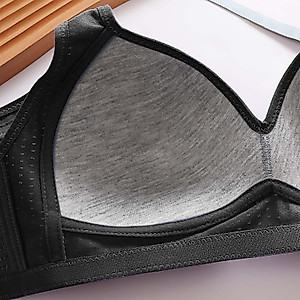 TIANEK Funny Gifts Under 5 Dollars Woman's Wireless Full Coverage Bralette Mesh Breathable Bra Underwear Push Up Comfort Corset Bra Cute Charm Daisy Bras Black