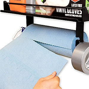 StoreYourBoard Paper Towel Holder, Wall Mount Shelf, Holds 50 lbs, Garage, Home, Quick Clean Station