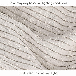 Nate Home by Nate Berkus 3-Piece Cotton Matelasse Duvet Cover Set | Lightweight Breathable Bedding from mDesign - King Size - Includes 1 Duvet Cover, 2 Pillow Shams, Pearl/Morel (Cream)