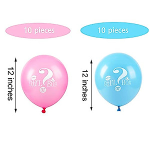 20 Pcs Gender Reveal Balloons Boy or Girl Letter Balloon 12 Inches Latex Party Balloon for Baby Shower Themed Party Decorations