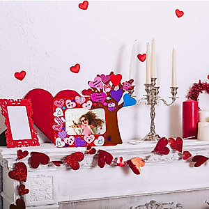 Winlyn 12 Sets Heart Picture Frames Decorations Valentine Crafts Kits DIY Heart Frames Art Sets Smile Hearts Foam Valentine Stickers for Kids Valentine's Day Party Classroom Activities Gift Exchange