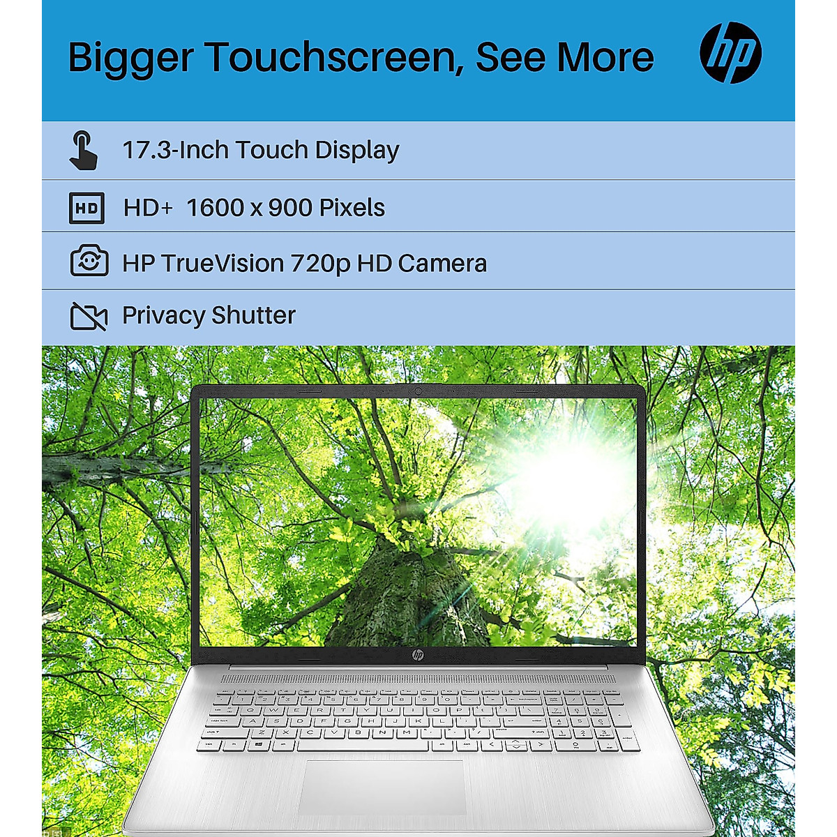 HP 2023 Newest Touchscreen Business Laptop, 17.3 Inch HD+ Display, AMD Ryzen 5 7530U Processor(Beats i7-1165G7), 32GB RAM, 1TB SSD, Wi-Fi 6, Anti-Glare, Full KB, Webcam, Windows 11 Home, Silver