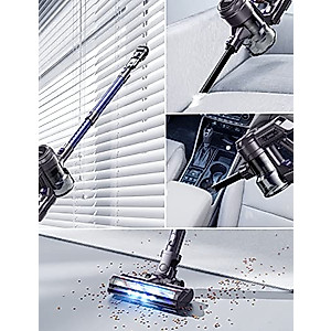 Voweek Cordless Vacuum Cleaner, 250W Powerful Stick Vacuum, 6 in 1 Lightweight Vacuum Cleaner with 3 Modes, LED Display, 40Mins Runtime Handheld Vacuum for Home Pet Hair Car