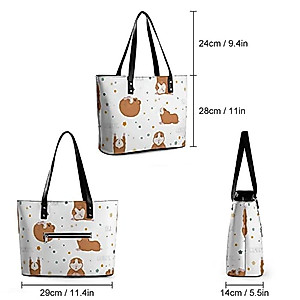 Womens Handbag Guinea Pig Leather Tote Bag Top Handle Satchel Bags For Lady
