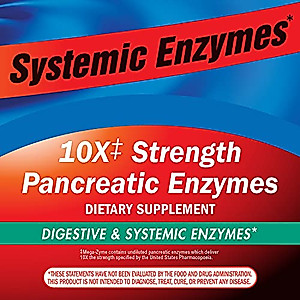 Nature's Way Mega-Zyme Systemic Enzymes, Relieves Occasional Muscle Soreness and Discomfort*, Pancreatic Enzymes, Digestive Health Support*, 200 Tablets