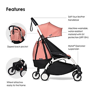 BABYZEN YOYO2 Stroller + YOYO Bag - Includes White Frame, Ginger Seat Cushion, Ginger Canopy, Ginger YOYO Bag, Wheel Base & Hooks - Suitable for Children Up to 48.5 Lbs