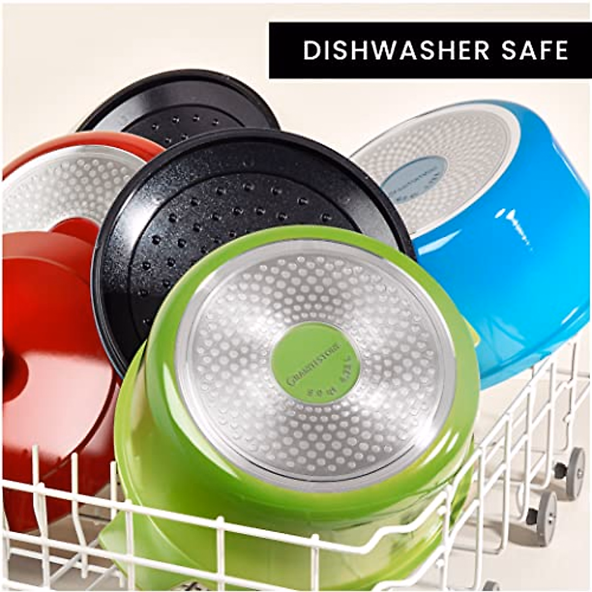 Granitestone Lightweight Dutch Oven Pot with Lid, 5 Qt Nonstick Dutch Oven Stock Pot, 10 in 1 Enamel Cooking Pot & Dutch Oven for Bread Baking, Stovetop Oven & Dishwasher Safe, 100% Toxin Free–Red