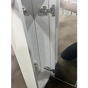 Generic 30x10 inch White Medicine Cabinet with Storage Aluminum Bathroom Medicine Cabinets Mirror Adjustable Glass Shelves Right Open