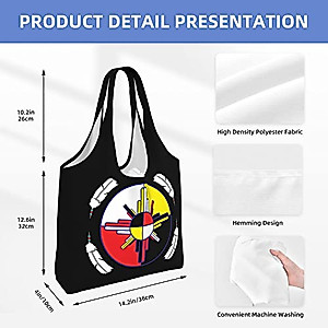 Medicine Wheel Native Americans Canvas Shoulder Tote Bags Reusable Handbags Shopping Bag For Daily Women Or Men