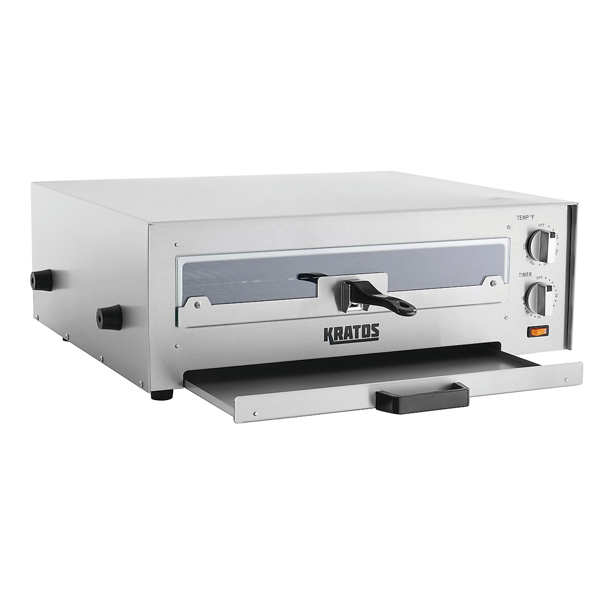 Kratos 29M-037 16" Commercial Electric Countertop Pizza Oven, 120V, 1700 Watts, Stainless Steel Pizza Oven with Glass Door for Restaurants, Cooks Pizzas up to 16" in Diameter