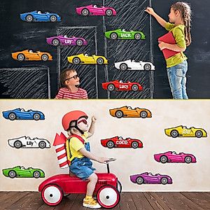 64 Pcs Colorful Race Cars Cutouts Race Cars Accents Paper Cars Cutouts Party Race Cars Bulletin Board Classroom Decor for Teacher Student Race Cars Party Supplies
