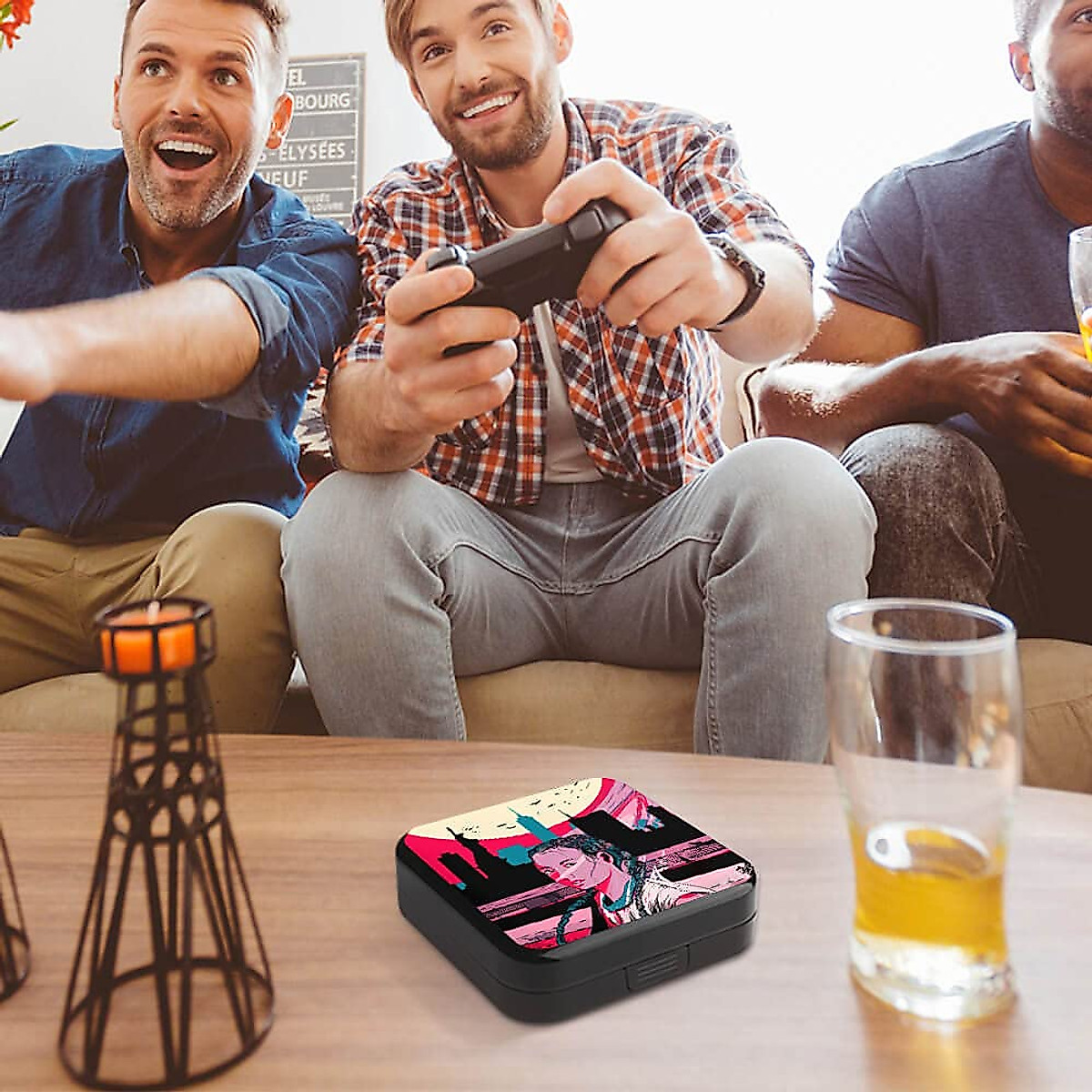 Sedoied Purple Black Goth Spooky Printed Game Card Case for Nintendo Switch Cartridge Holder Carrying Storage Box with 24 Memory Card Holder g-c-02358741a One Size