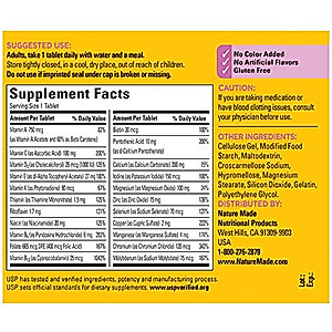 Nature Made Women's Multivitamin 50+ Tablets, 90 Count for Daily Nutritional Support