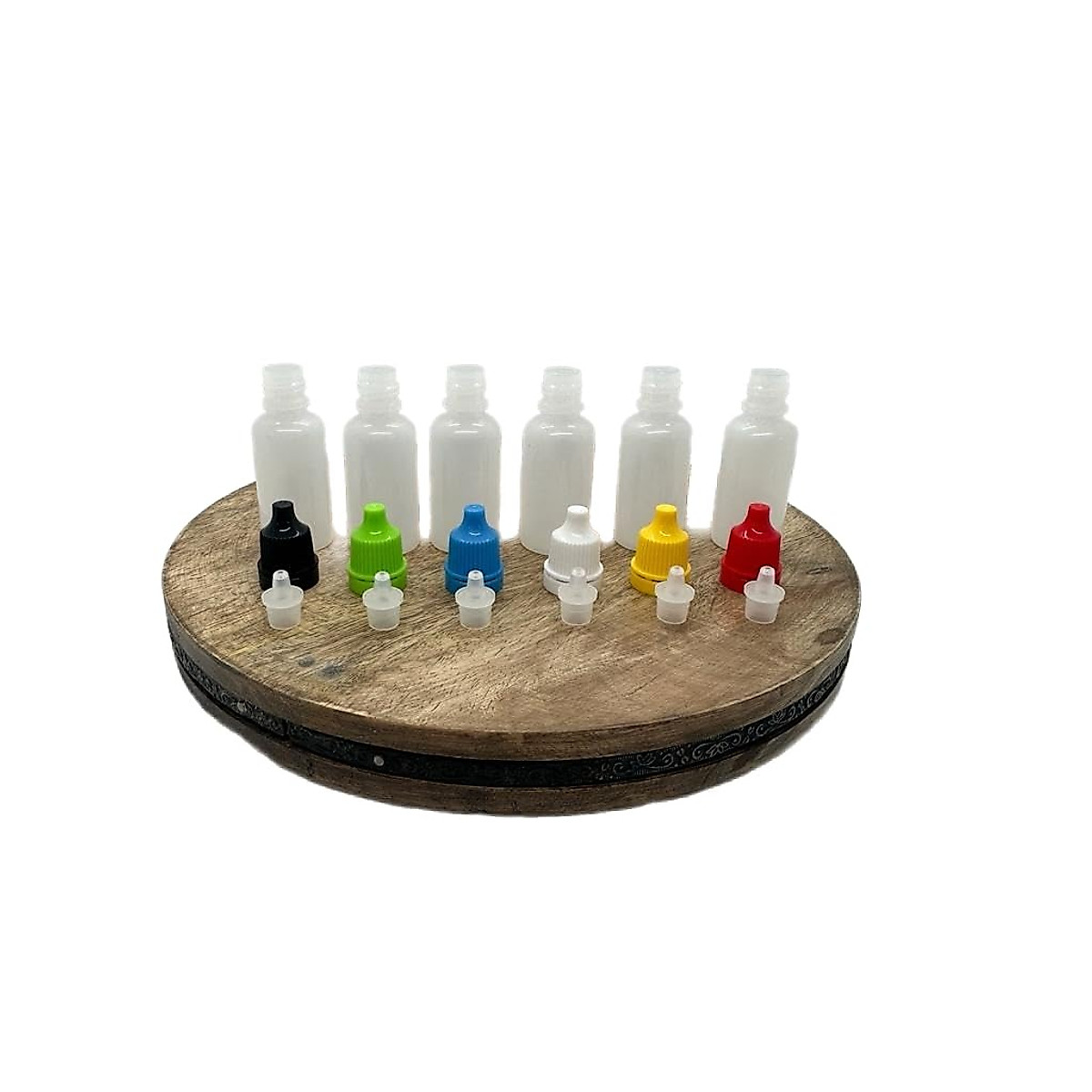 1/2 oz (15ml) LDPE Plastic Thin Tip Dropper Bottles, Small Empty Squeeze Dropper Bottles - Solvents, Essential Oils, Eye drops, Saline, Arts and Crafts -BPA Free -pack of 6 with mixed color caps