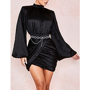 TOPACC Silver Chain Belts for Women Thick Metal Y2k Belt Circle Chains Belt for Dresses Jeans Skirt Girls Fashion