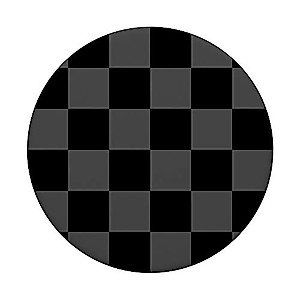 Checkered black and grey design checker print for Women men PopSockets Swappable PopGrip