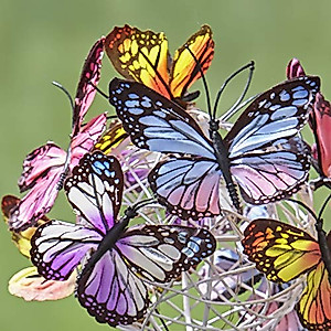 Solar Garden Decorative Light Outdoor - [2 Pack] Butterfly Decor Waterproof LED Stake Light for Garden, Lawn, Patio or Courtyard Decorations (Warm White)