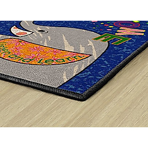 Flagship Carpets Childrens Multicolor Welcome Mat for Classroom or Kids Home School Room, Kids Room and Playroom or Entryway Rug, 2' x 3', Elephant
