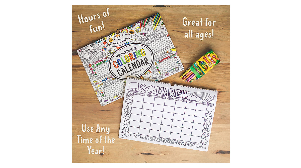 Tiny Expressions Kids Coloring Calendar - Interactive Fun!