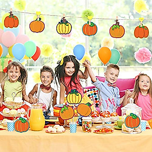 40 Pieces Pumpkin Cutouts Classroom Decoration Pumpkin Cutouts with Glue Point Dots for Bulletin Board Classroom School Fall Theme Thanksgiving Party, 5.9 x 5.9 Inch