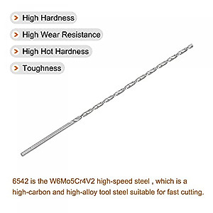 uxcell 6542 High Speed Steel Straight Shank Twist Extra Long Drill Bit, Uncoated 4.2mm Drill Diameter 250mm Length