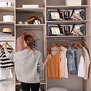 2 Packs Hat Organizer, Hat Storage for Baseball Caps, Hat Bag, Baseball Cap Organizer, Hat Holder Rack with 2 Carry Handles, Portable/Clear Visible/Dust Free, Holds Up to 19 Hats (Gray)