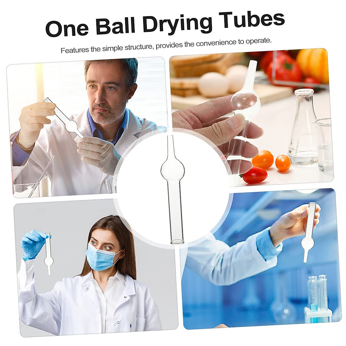 Hemoton 5pcs Chemical Experiment Equipment Candy Tubes Containers Chemistry Drying Tube Glass Laboratory Drying Tube Single Ball Drying Tubes Glass Drying Tubes Filling Glass Tube