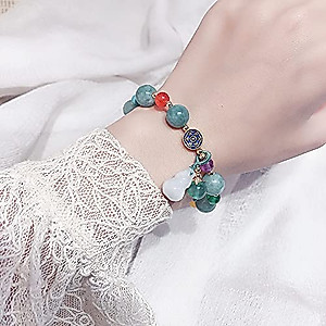 Feng Shui Handmade Chinese Wu Lou/Hu Lou Bracelet for Health and Protection (GREEN)