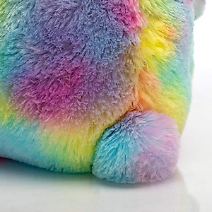 HollyHOME Easter Bunny Stuffed Animal Tie-Dye Rabbit Plush Toys for Kids Multi-Color
