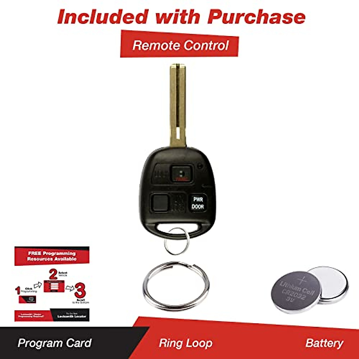 KeylessOption Keyless Entry Remote Fob Uncut Car Master Ignition Key Blade for RX330 RX350 RX400h RX450h, HYQ12BBT