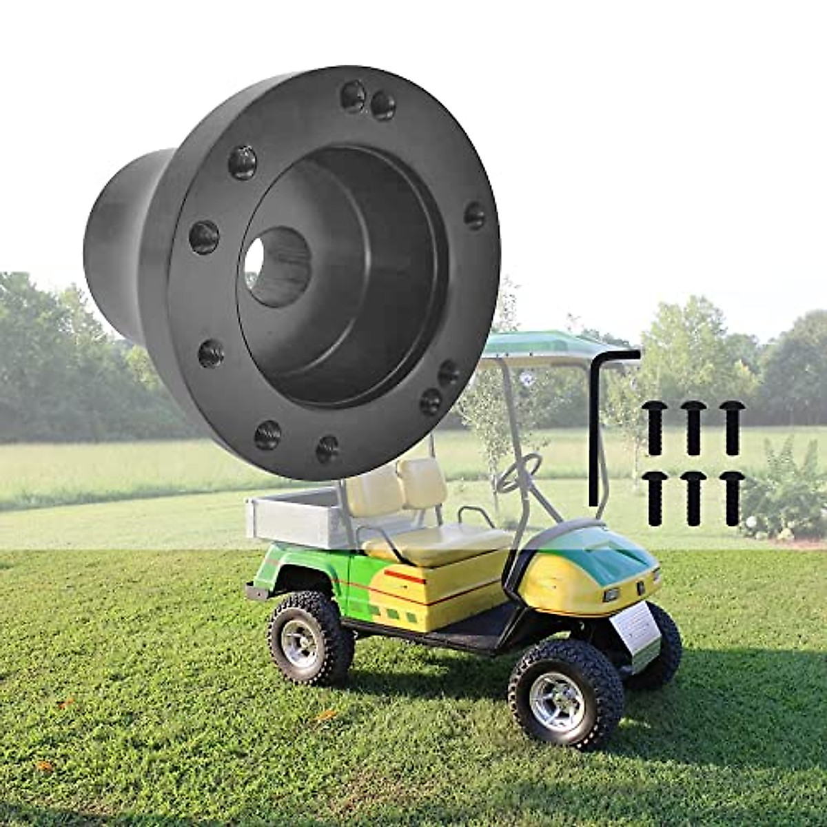 Golf Cart EZGO Steering Wheel Hub Spacer for Golf Cart Club Car EZGO TXT & RXV Golf Carts Models Golf Carts (Black)