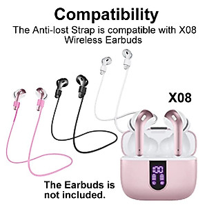 smaate Anti-Lost Straps Compatible with TAGRY X08 Earbuds, Magnetic Soft Silicone Sport Necklace