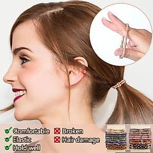 20 Pcs Boho Hair Ties for Women, 5 Styles Cute Hair Tie Bracelet for Thick Hair/Pony Tails, 10 Colors No Damage Hair Elastics