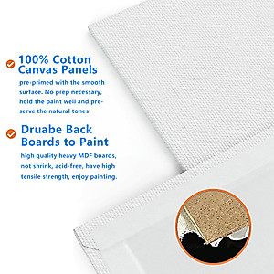 Canvases for Painting 12 Pack, Painting Canvas Boards 8x10(6pcs), 9x12(3pcs), 11x14(3pcs), Primed 100% Cotton Blank Canvas Panels Painting Supplies for Acrylic Oil Tempera Watercolor Paints