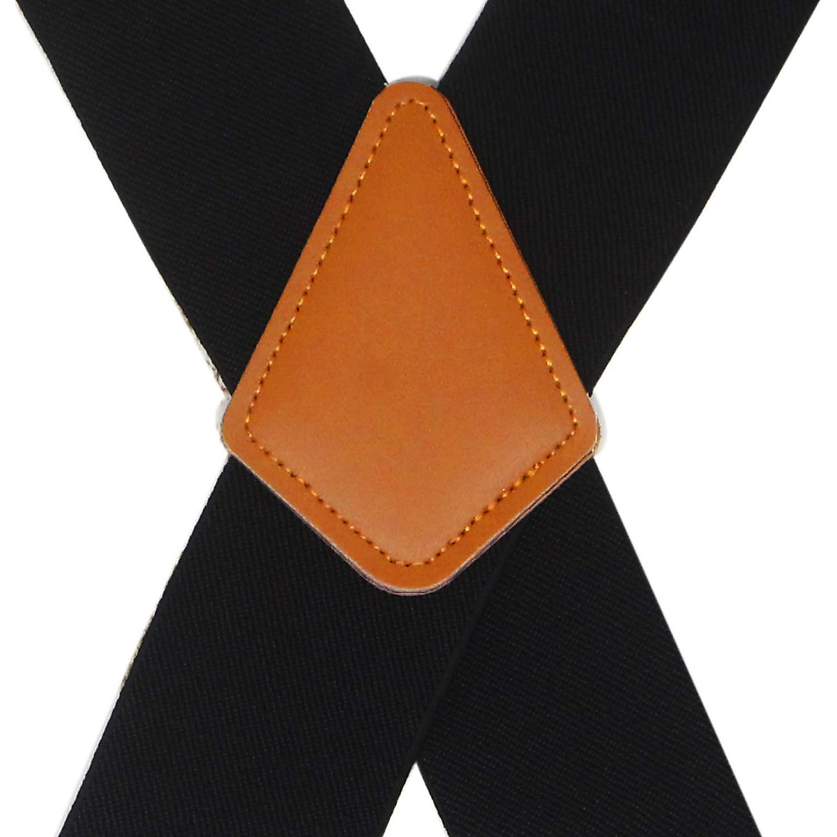 Doloise Men's Suspenders X Back 2 Inches Wide with Extra Heavy Clips Adjustable Braces for Men Suspender(Black)