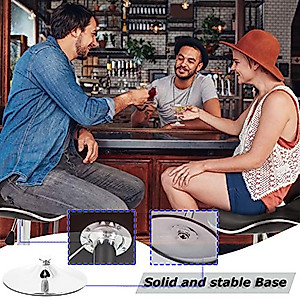 Set of 2 Bar Stools, Counter Height Adjustable Bar Chairs with Back Barstools PU Leather Swivel Bar Stool Kitchen Counter Stools Dining Chairs (Black)