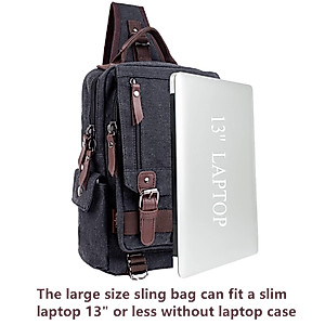 Leaper Retro Crossbody Bag Sling Bag Canvas Messenger Bag for Men Women Shoulder Bag Crossbody Handbags Satchel Army Green, L